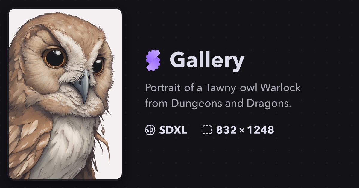 "Portrait of a Tawny owl Warlock from ..." | Gallery | Stablecog