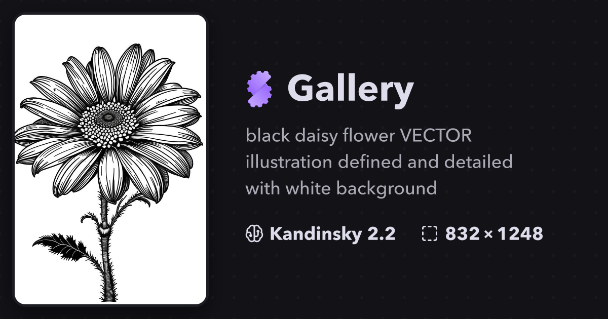 "black daisy flower VECTOR illustratio..." | Gallery | Stablecog