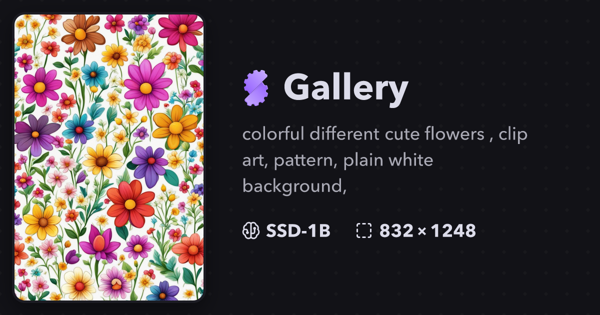 "colorful different cute flowers , cli..." | Gallery | Stablecog