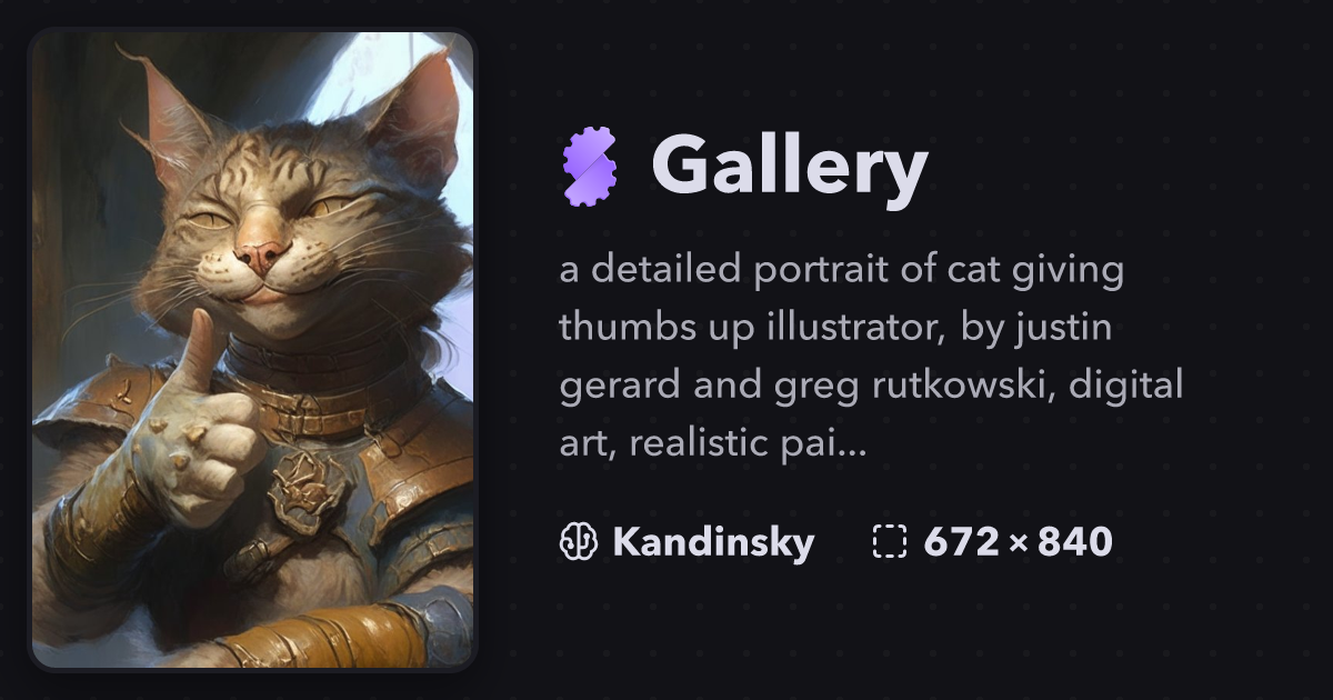 "a detailed portrait of cat giving thu..." | Gallery | Stablecog