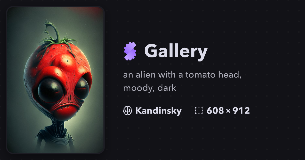 "an alien with a tomato head, moody, dark" | Gallery | Stablecog