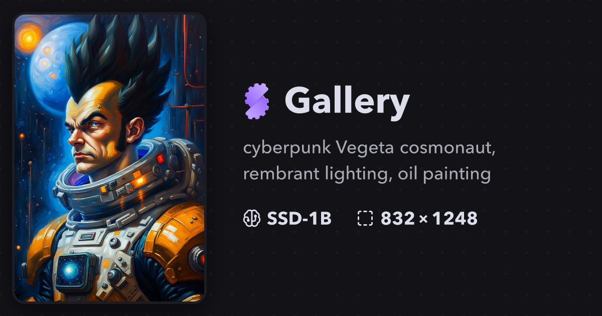 "cyberpunk Vegeta cosmonaut, rembrant lig..." | Gallery | Stablecog