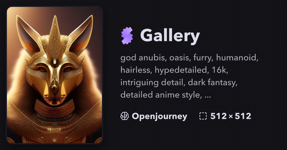 "god anubis, oasis, furry, humanoid, h..." | Gallery | Stablecog