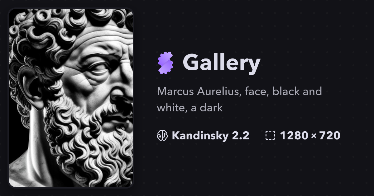 "Marcus Aurelius, face, black and white, ..." | Gallery | Stablecog