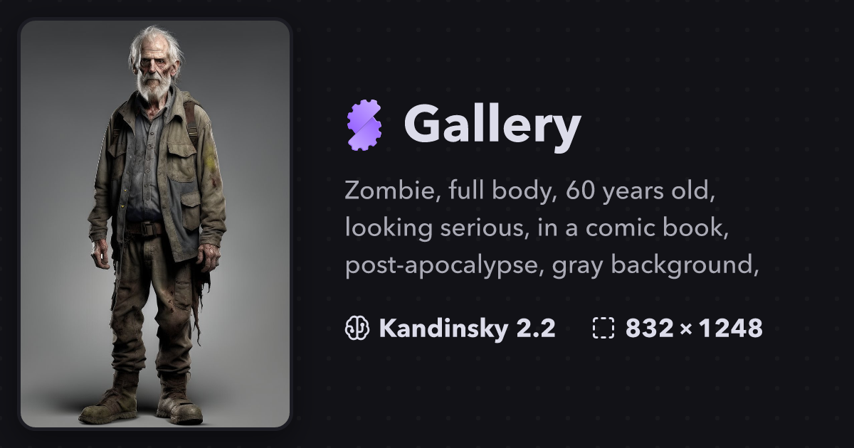 "Zombie, full body, 60 years old, look..." | Gallery | Stablecog