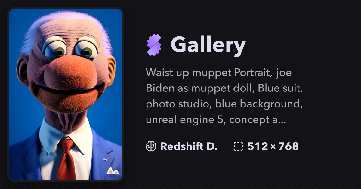 "Waist up muppet Portrait, joe Biden a..." | Gallery | Stablecog