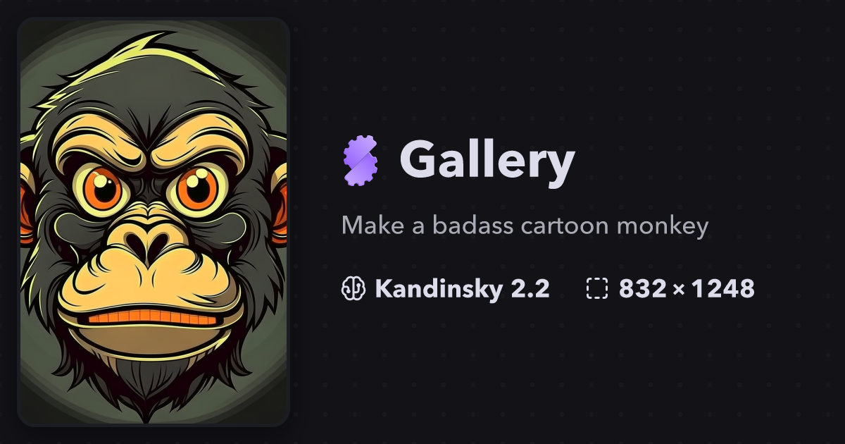 Make a badass cartoon monkey | Gallery