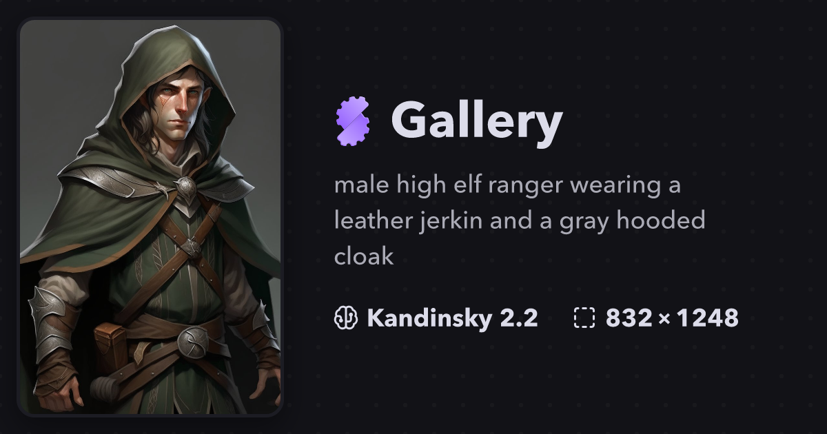 "male high elf ranger wearing a leathe..." | Gallery | Stablecog