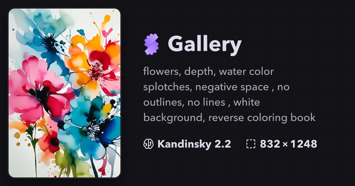 "flowers, depth, water color splotches..." | Gallery | Stablecog