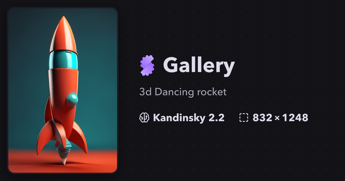 "3d Dancing rocket" | Gallery | Stablecog