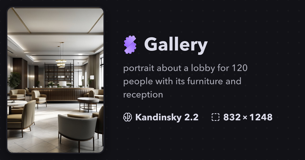 "portrait about a lobby for 120 people..." | Gallery | Stablecog
