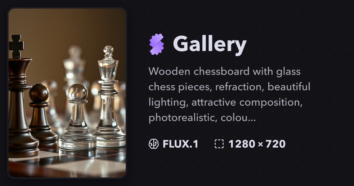 "Wooden chessboard with glass chess pi..." | Gallery | Stablecog