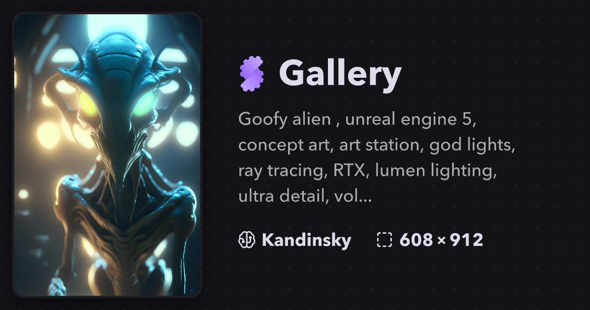 "Goofy alien , unreal engine 5, concep..." | Gallery | Stablecog