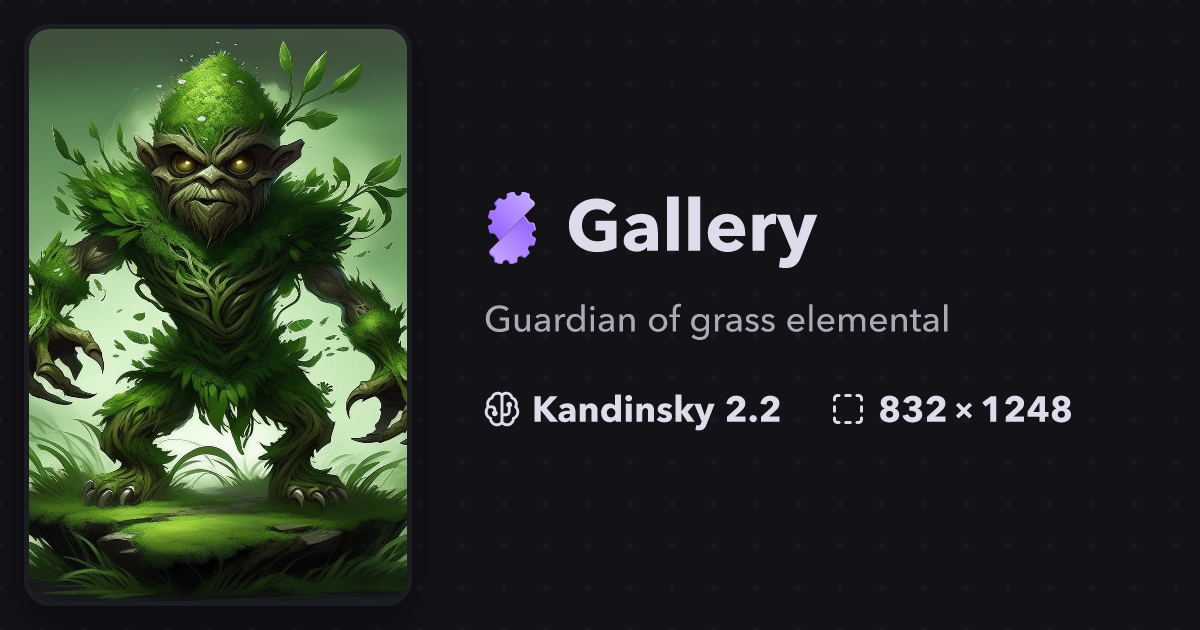 "Guardian of grass elemental" | Gallery | Stablecog
