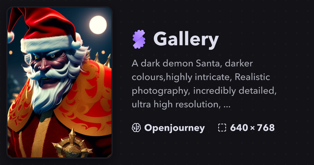 "A dark demon Santa, darker colours,hi..." | Gallery | Stablecog