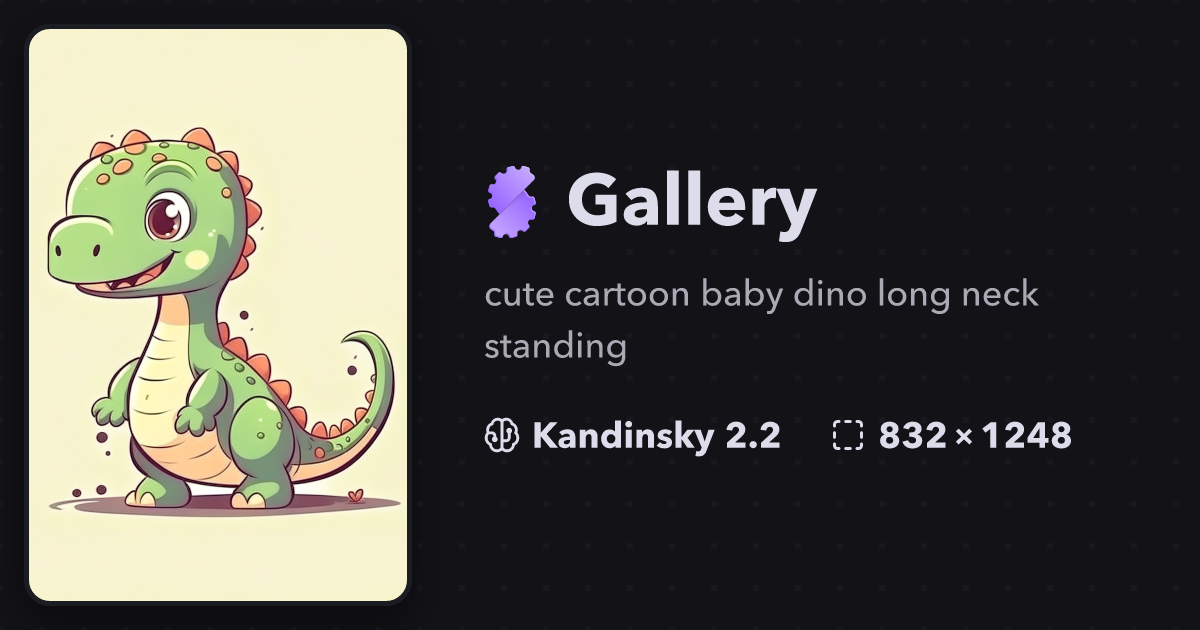"cute cartoon baby dino long neck stan..." | Gallery | Stablecog