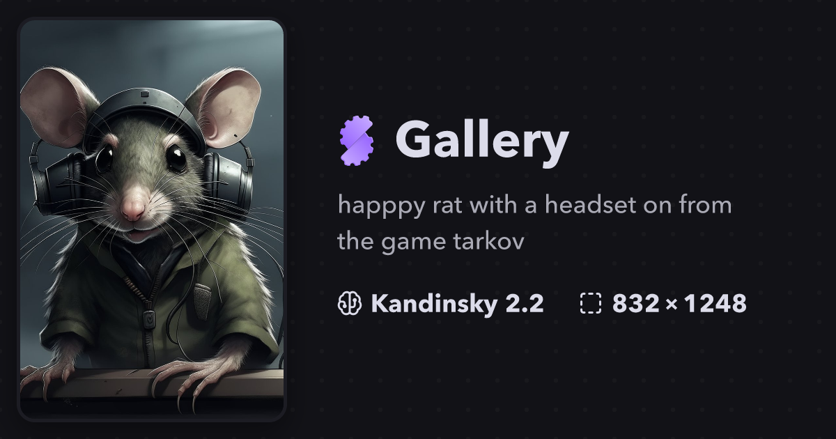 "happpy rat with a headset on from the..." | Gallery | Stablecog