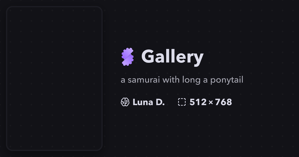 "a samurai with long a ponytail" | Gallery | Stablecog