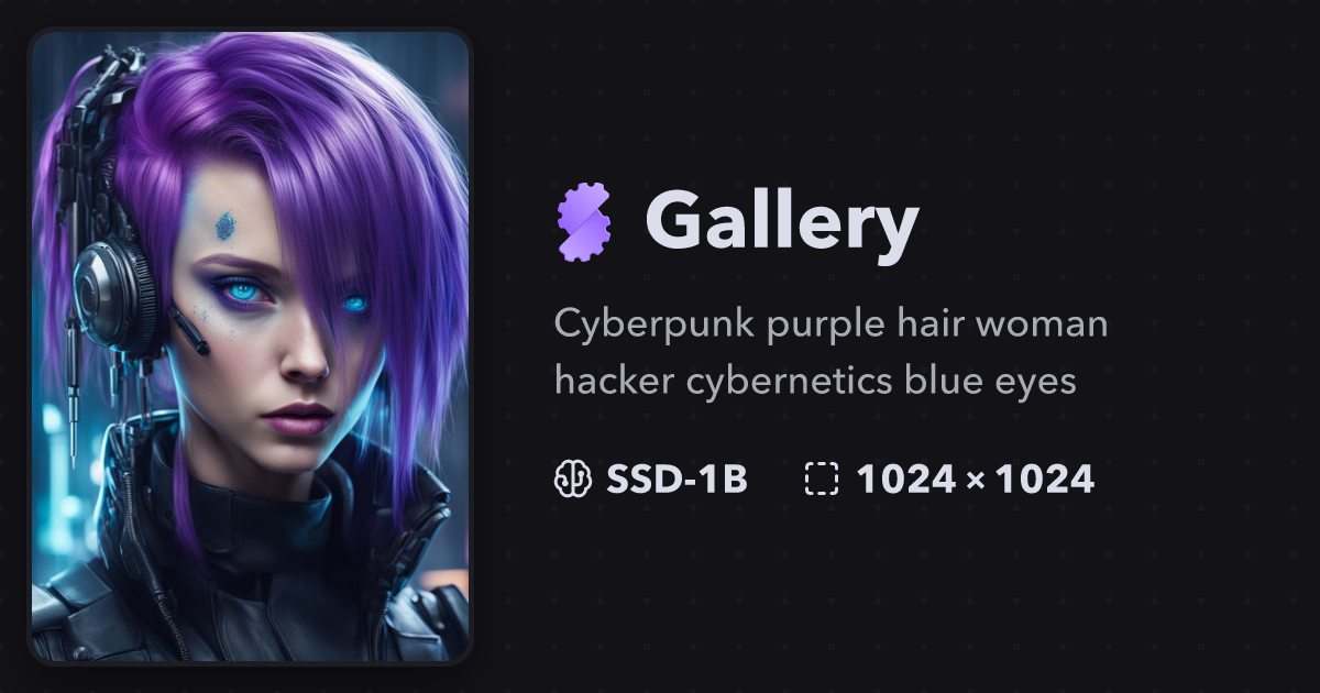 "Cyberpunk purple hair woman hacker cy..." | Gallery | Stablecog