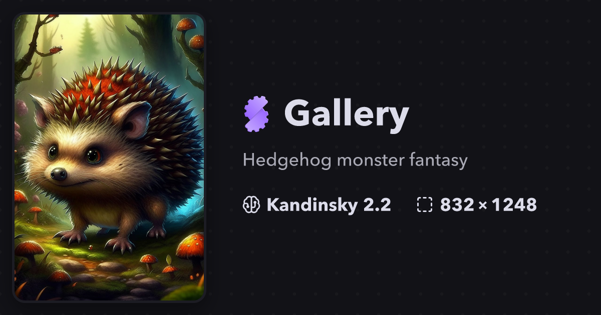 "Hedgehog monster fantasy" | Gallery | Stablecog