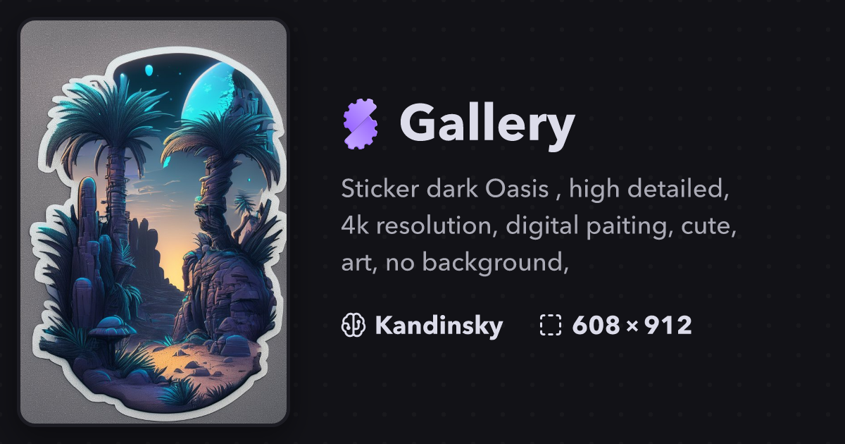 "Sticker dark Oasis , high detailed, 4..." | Gallery | Stablecog