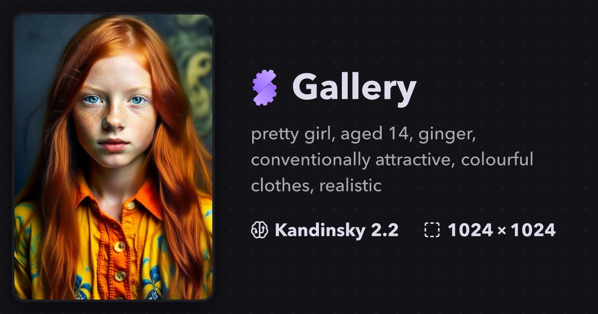 "pretty girl, aged 14, ginger, convent..." | Gallery | Stablecog