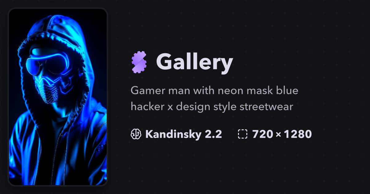 "Gamer man with neon mask blue hacker ..." | Gallery | Stablecog