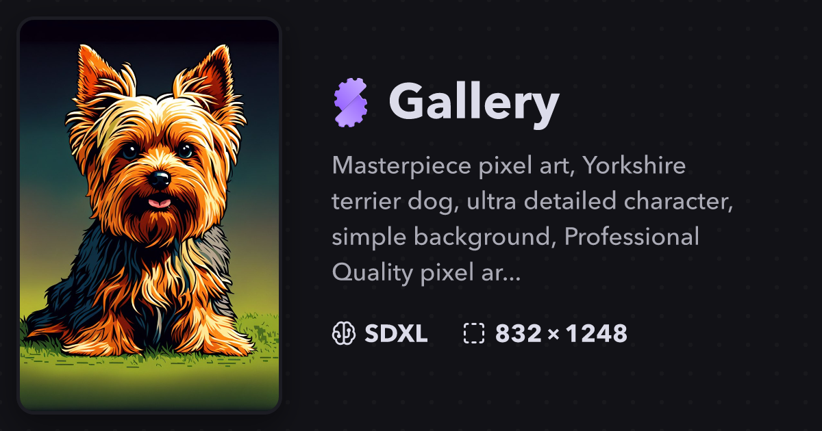 "Masterpiece pixel art, Yorkshire terr..." | Gallery | Stablecog