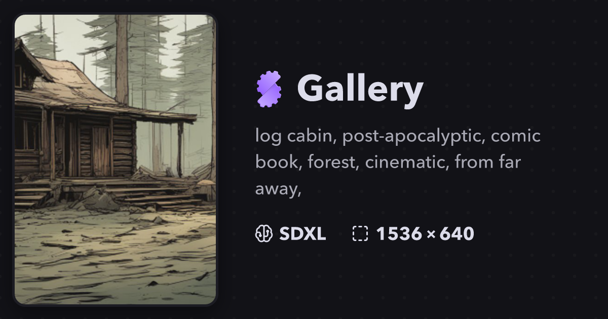 "log cabin, post-apocalyptic, comic bo..." | Gallery | Stablecog