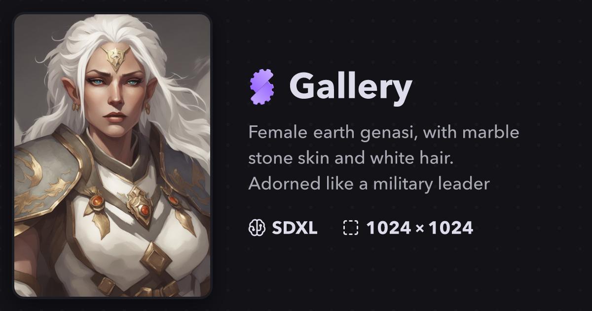 "Female earth genasi, with marble ston..." | Gallery | Stablecog