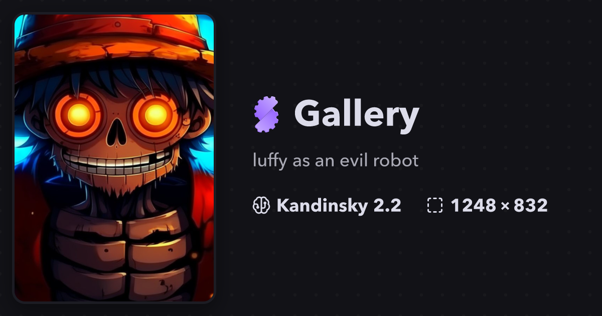 "luffy as an evil robot" | Gallery | Stablecog