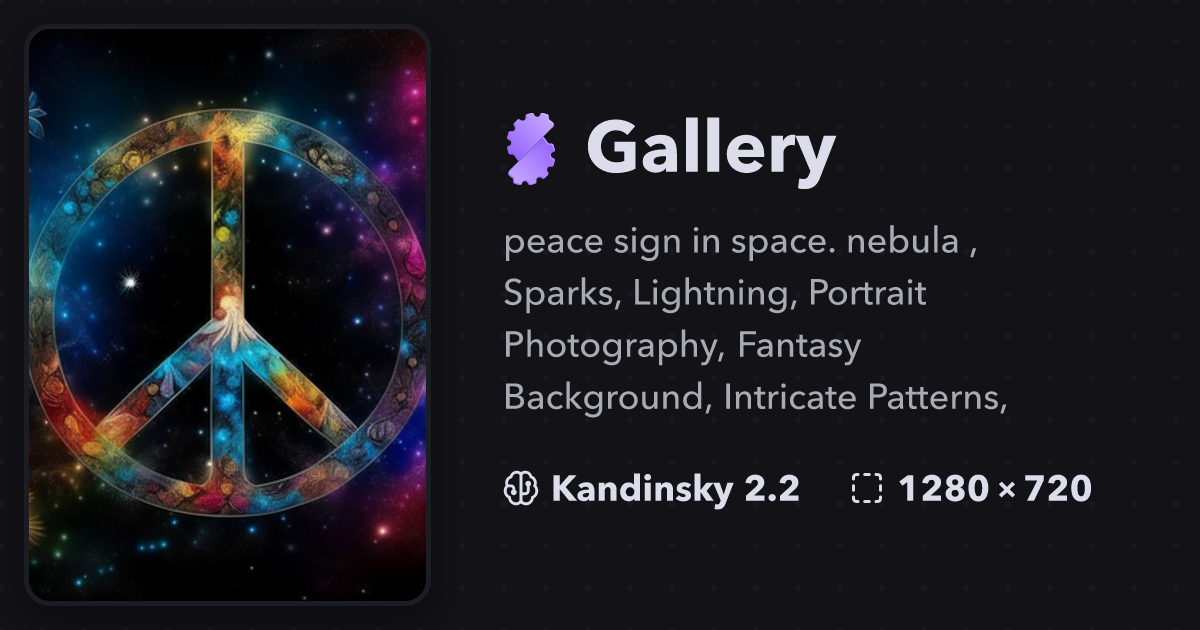 "peace sign in space. nebula , Sparks, Li..." | Gallery | Stablecog
