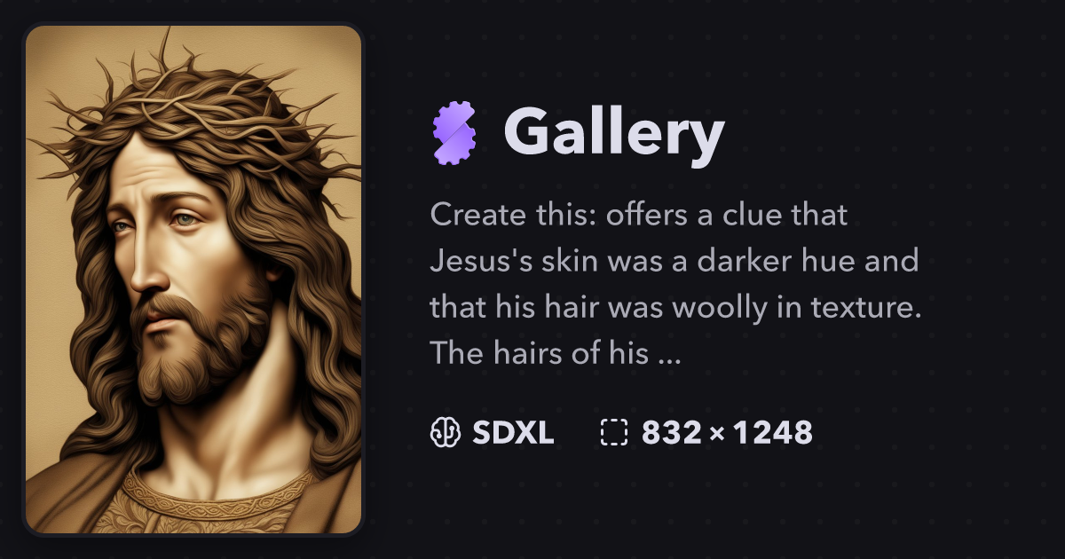 "Create this: offers a clue that Jesus..." | Gallery | Stablecog