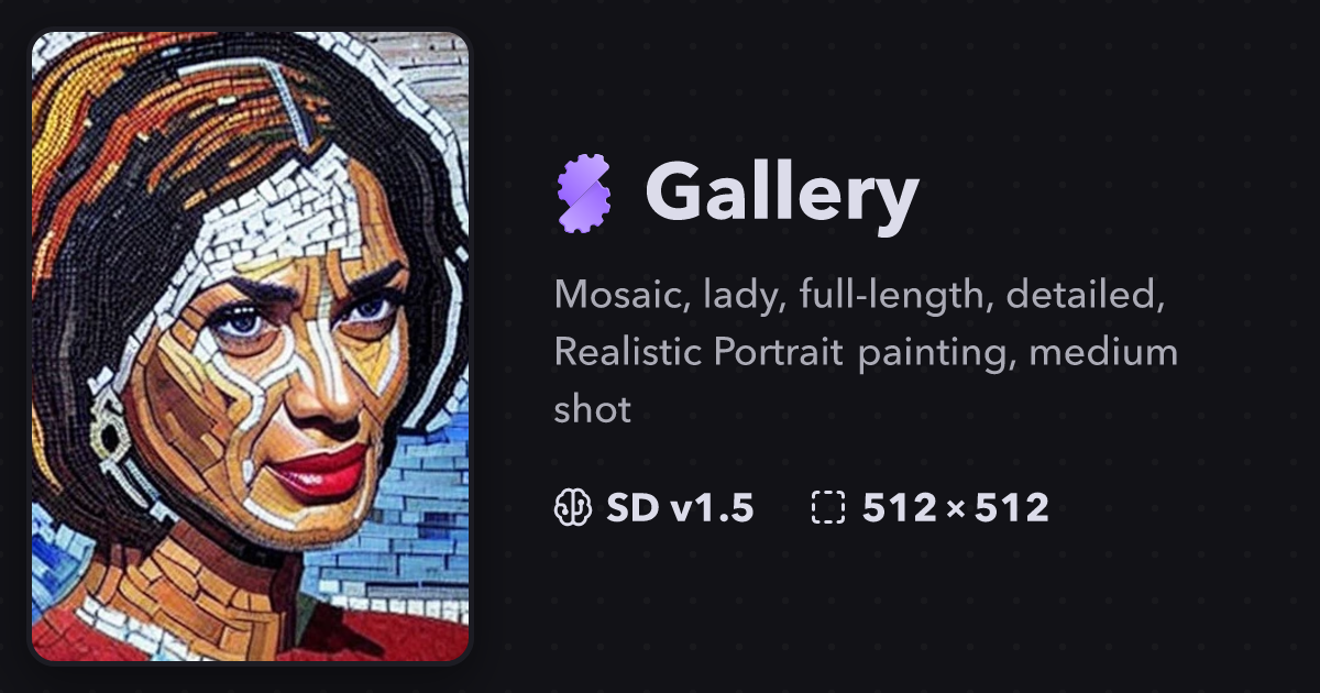"Mosaic, lady, full-length, detailed, Rea..." | Gallery | Stablecog