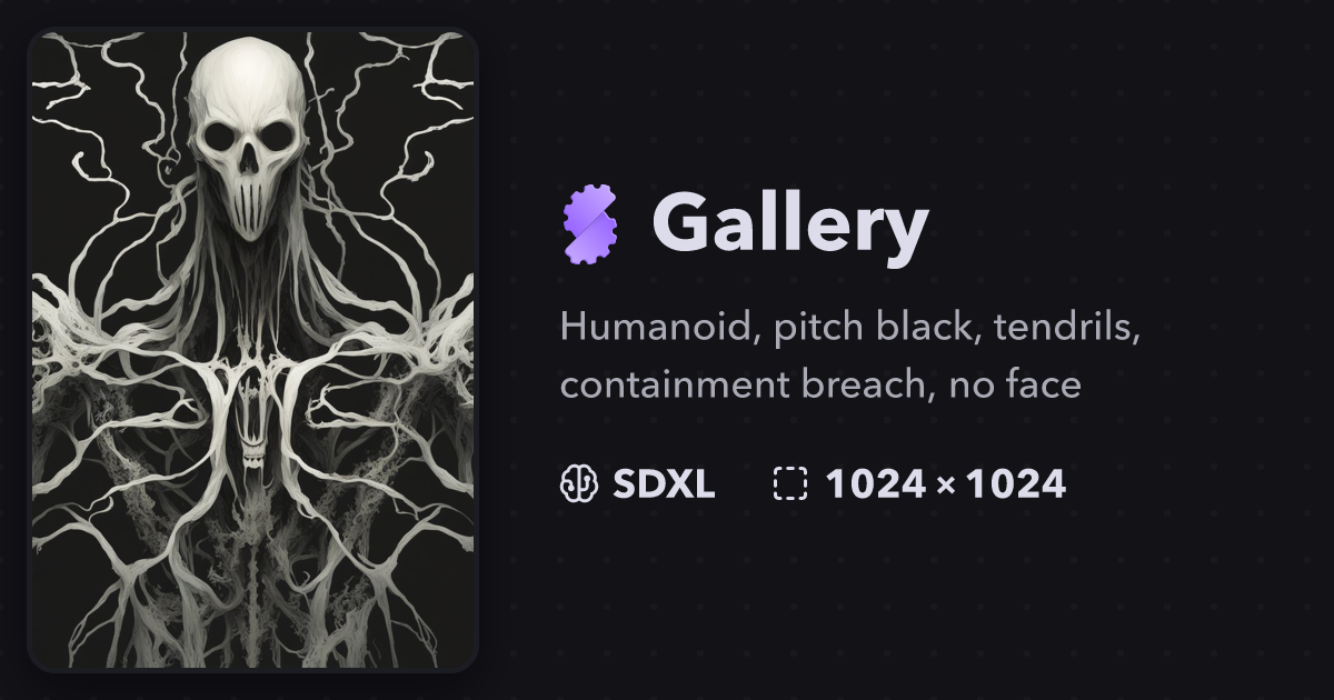 "Humanoid, pitch black, tendrils, cont..." | Gallery | Stablecog