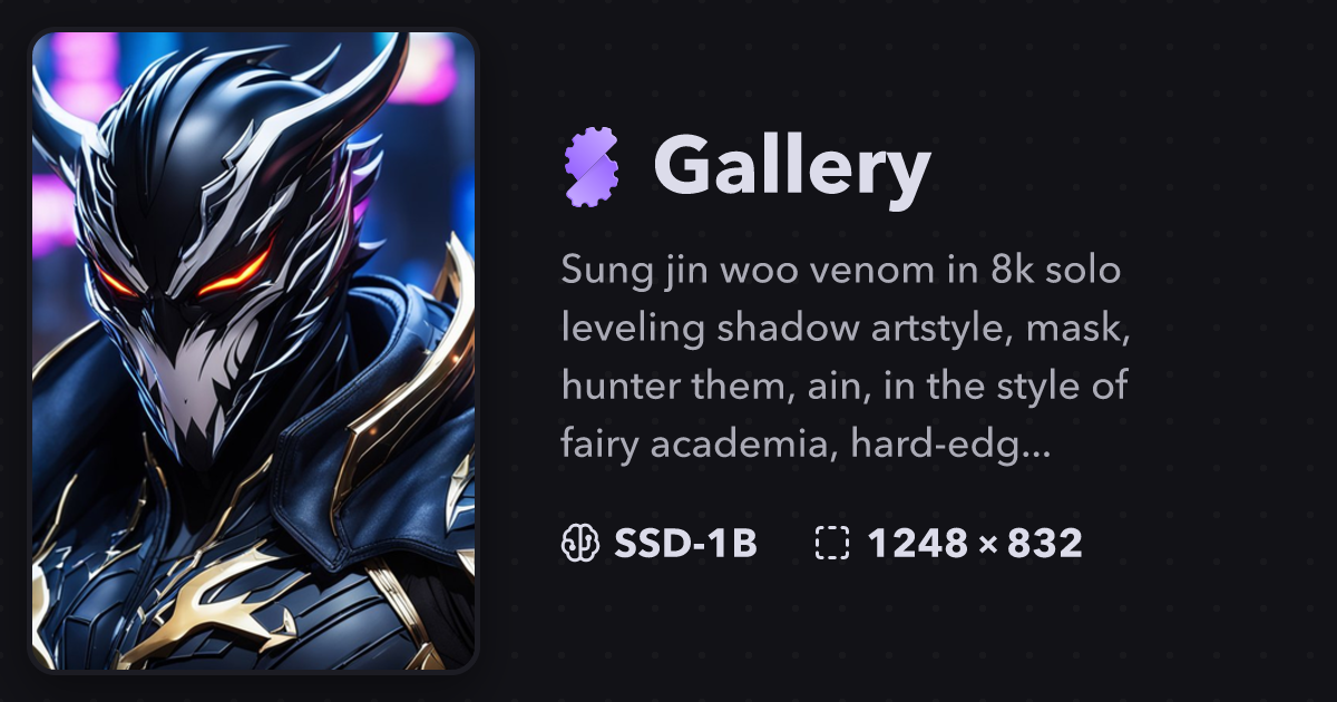 "Sung jin woo venom in 8k solo levelin..." | Gallery | Stablecog