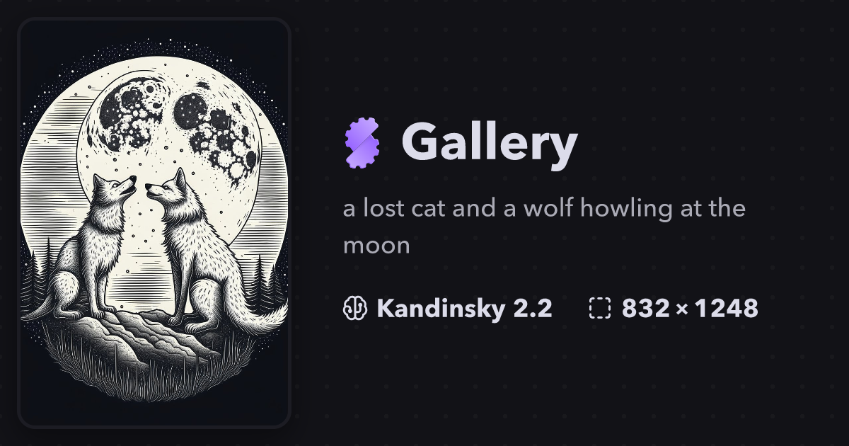 A lost cat and a wolf howling at the moon | Gallery