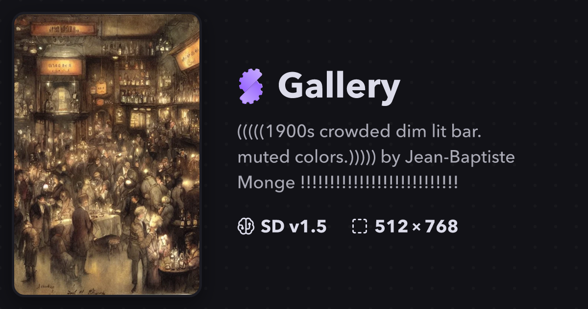1900s crowded dim lit bar. muted..." | Gallery | Stablecog
