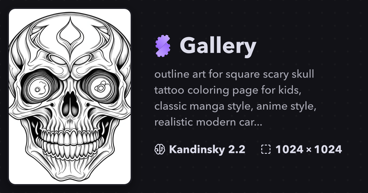 "outline art for square scary skull ta..." | Gallery | Stablecog