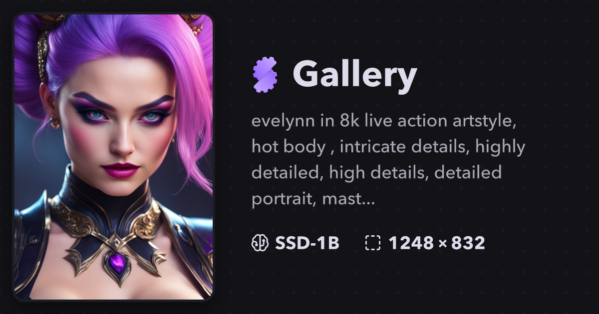 "evelynn in 8k live action artstyle, h..." | Gallery | Stablecog