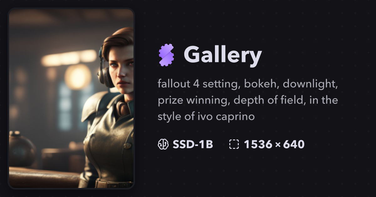 "fallout 4 setting, bokeh, downlight, ..." | Gallery | Stablecog