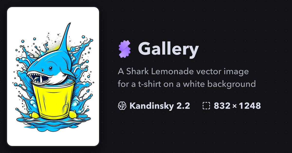 "A Shark Lemonade vector image for a t..." | Gallery | Stablecog