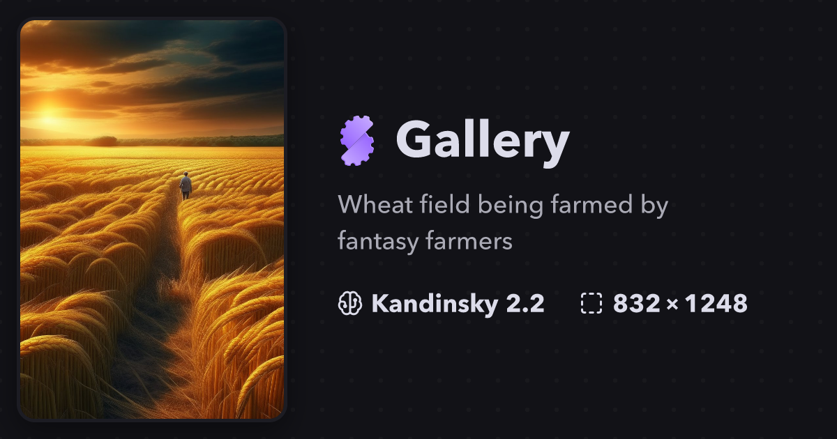 "Wheat field being farmed by fantasy f..." | Gallery | Stablecog