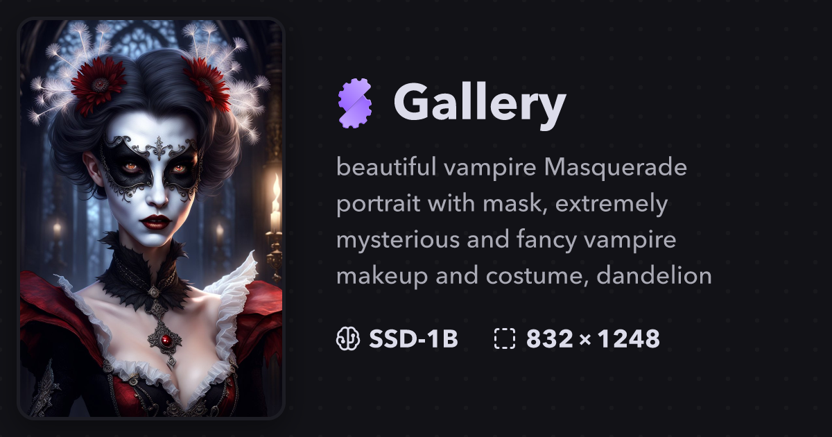 "beautiful vampire Masquerade portrait..." | Gallery | Stablecog