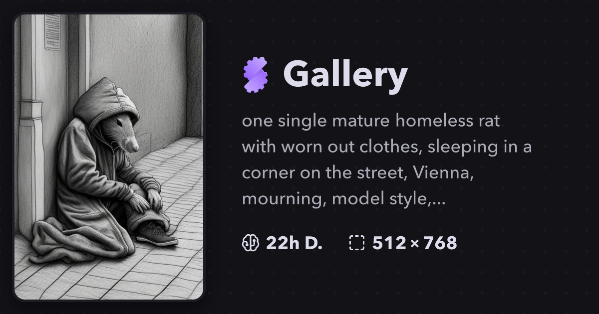 "one single mature homeless rat with w..." | Gallery | Stablecog