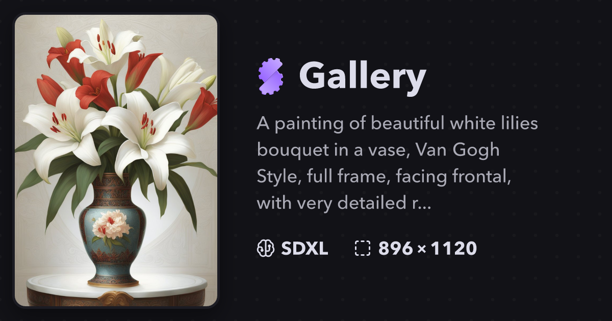 "A painting of beautiful white lilies bou..." | Gallery | Stablecog