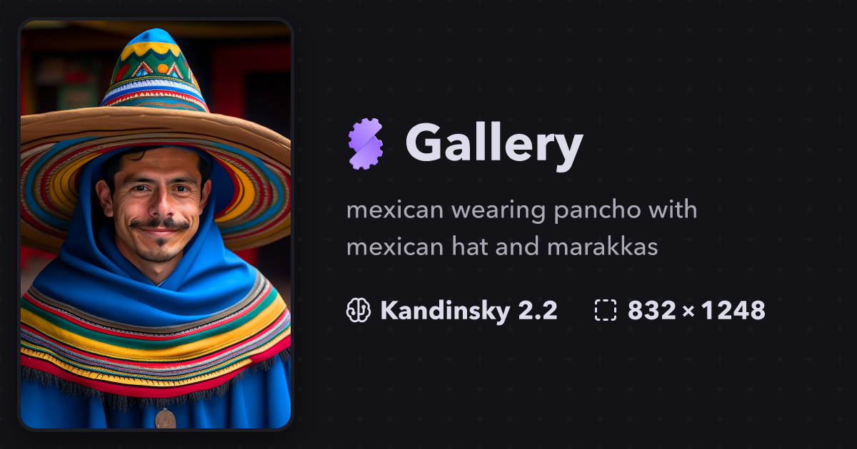 Mexican wearing pancho with mexican hat and marakk... | Gallery