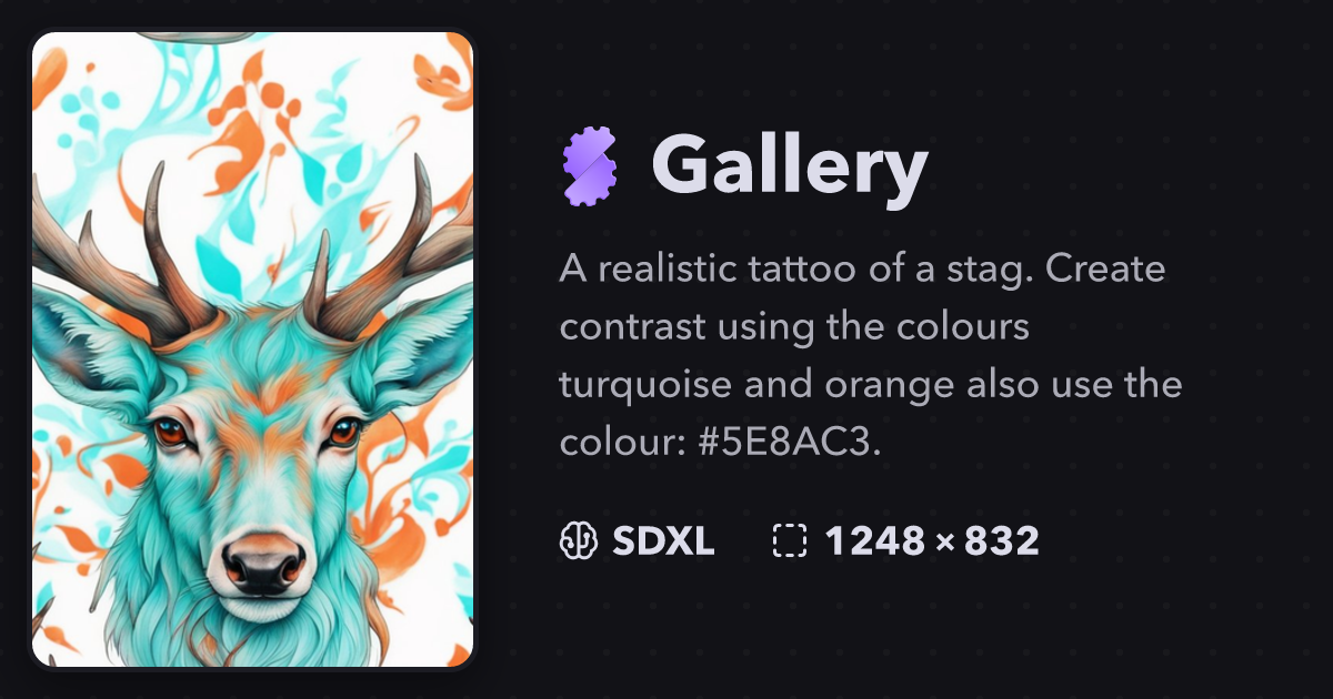 "A realistic tattoo of a stag. Create ..." | Gallery | Stablecog