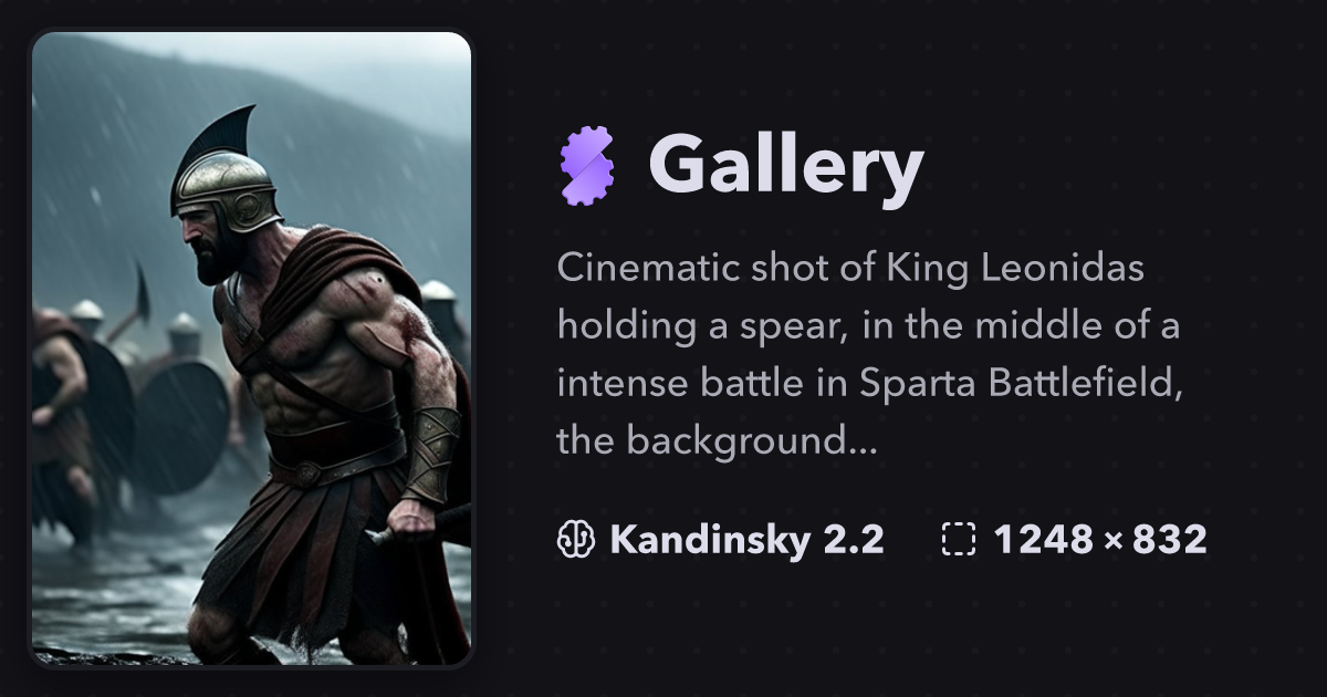 "Cinematic shot of King Leonidas holdi..." | Gallery | Stablecog