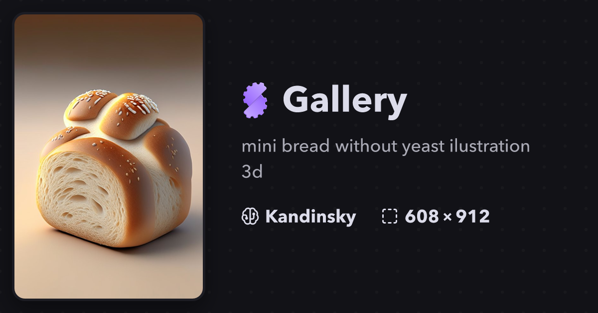 "mini bread without yeast ilustration 3d" | Gallery | Stablecog